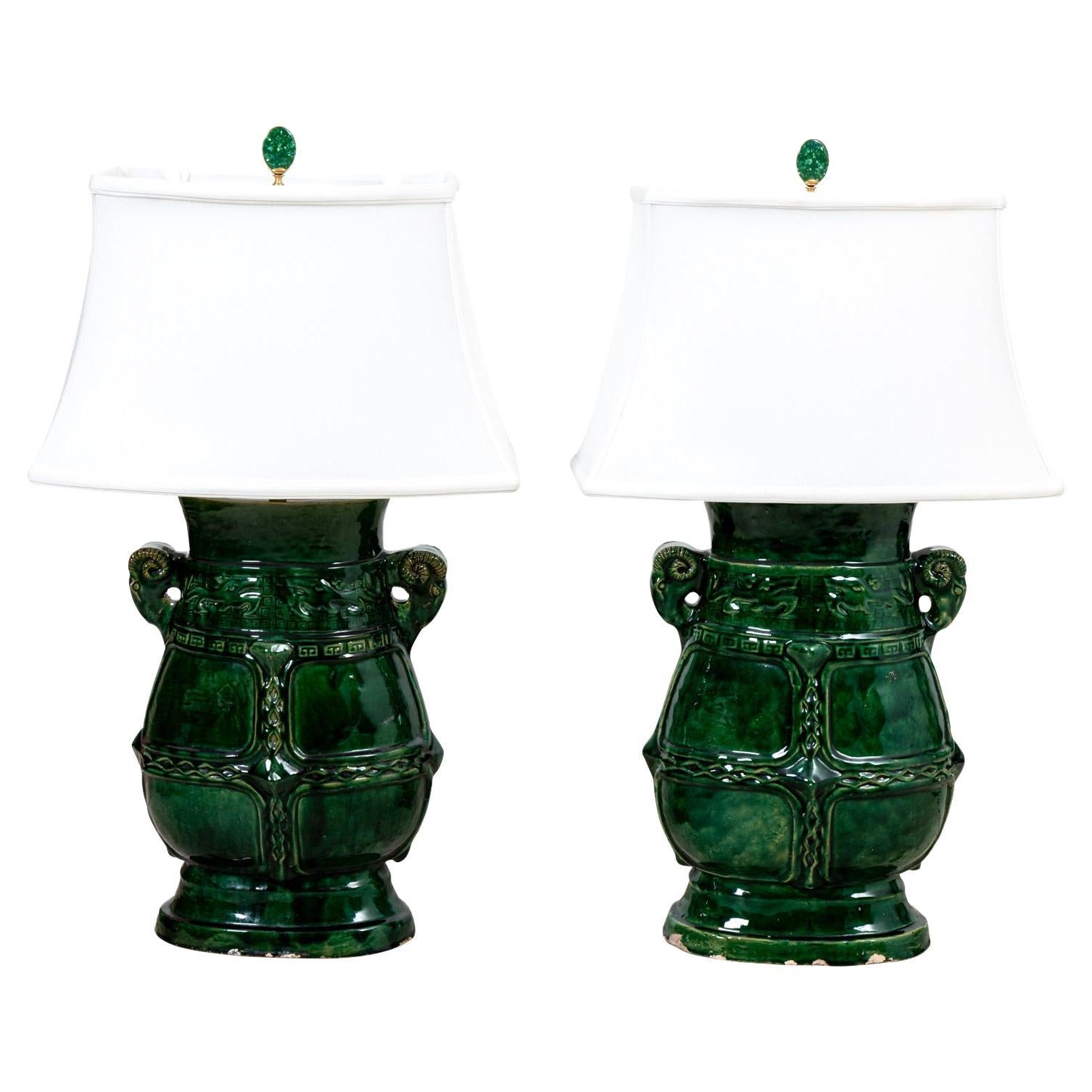 Pair of Chinese Closene Lamps at 1stDibs