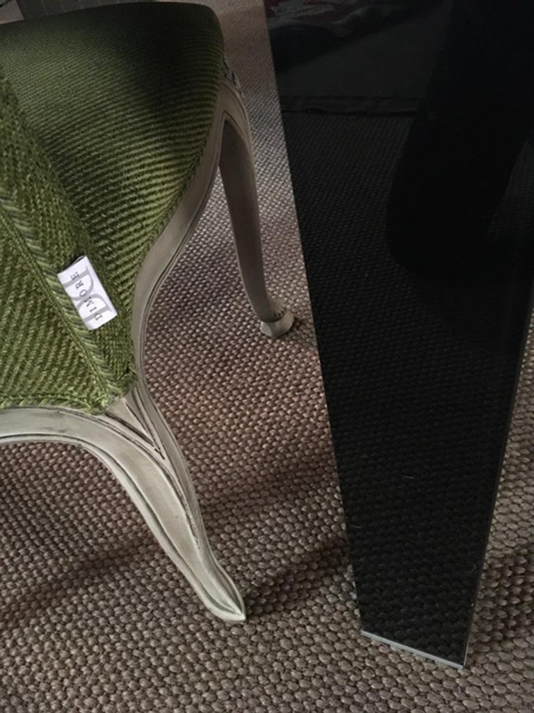 France Louis XV Style Pair of Green Fabric Upholstered Chairs For Sale ...