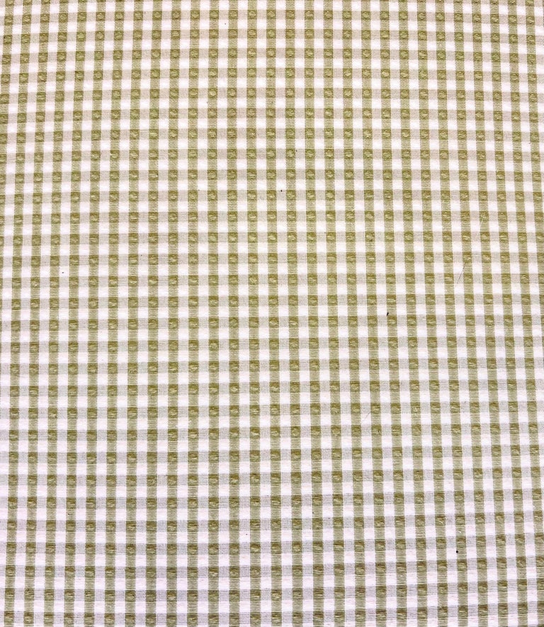 Pair of Green Gingham Check Swivel Rocker Club Chairs For Sale at 1stDibs