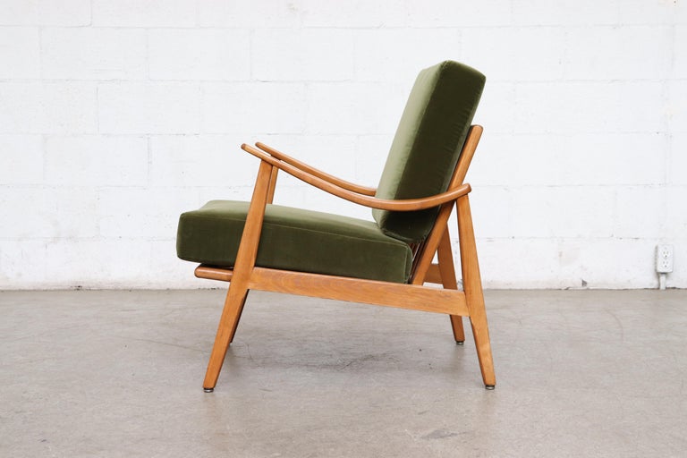 Pair of Green Velvet Lounge Chairs at 1stdibs