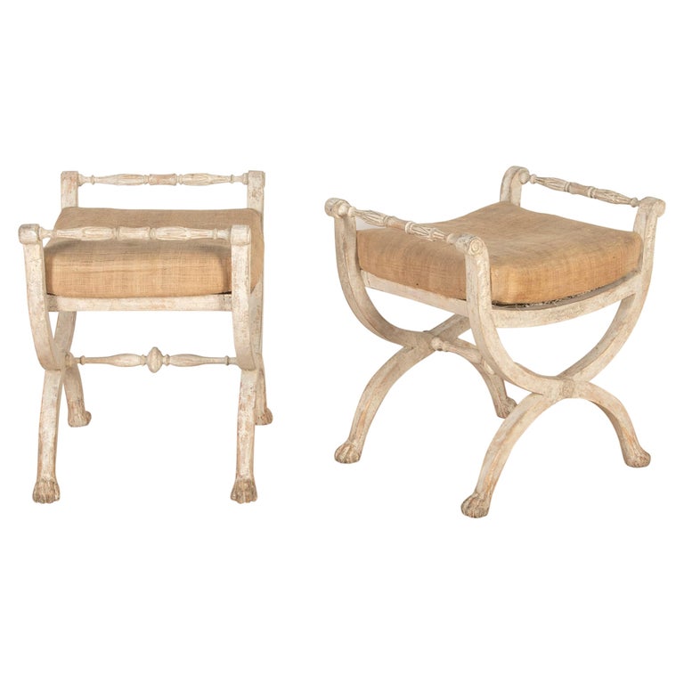 Pair of Gustavian Stools at 1stDibs