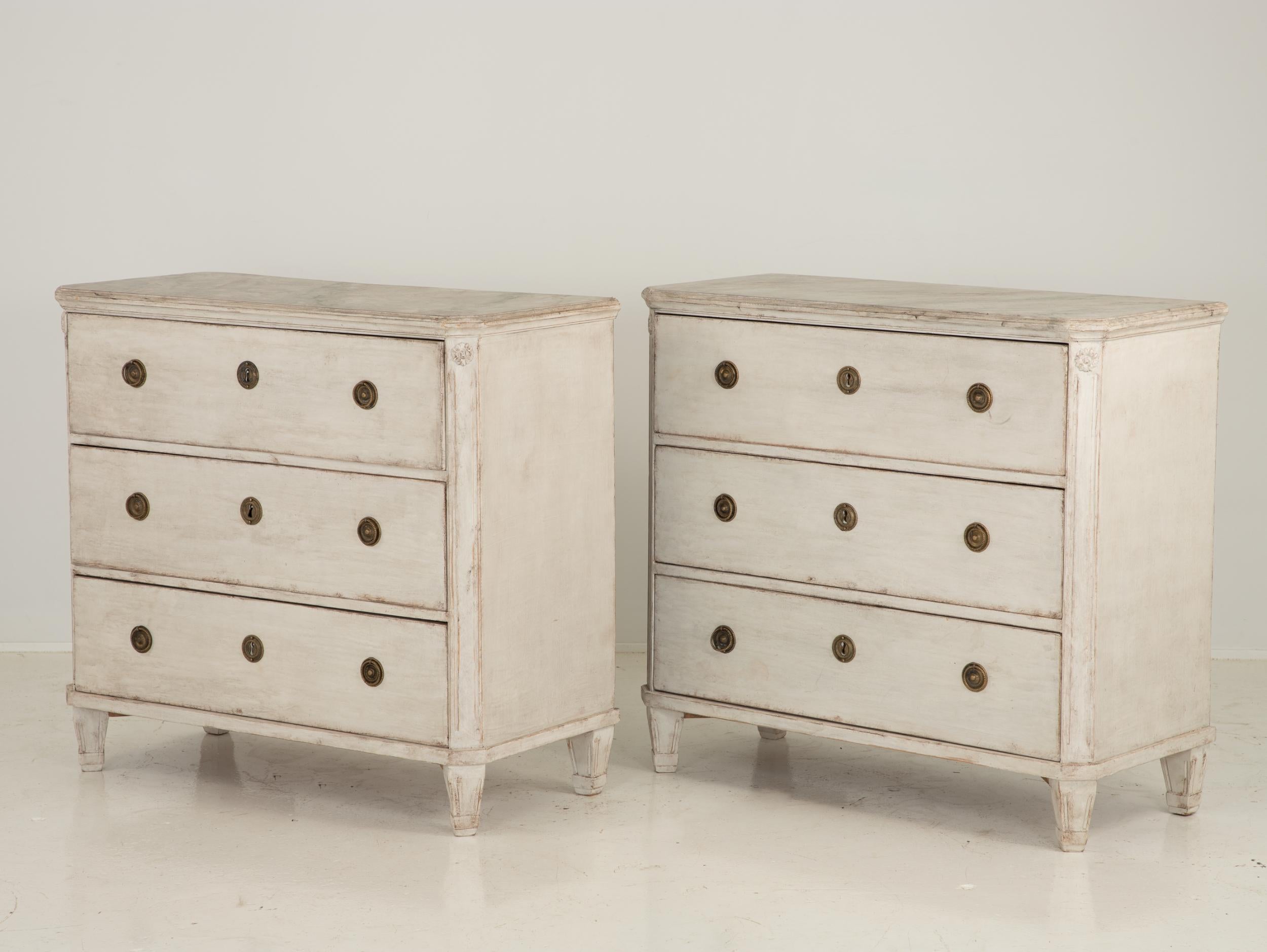 Pair of Gustavian Style Chests of Drawers at 1stDibs