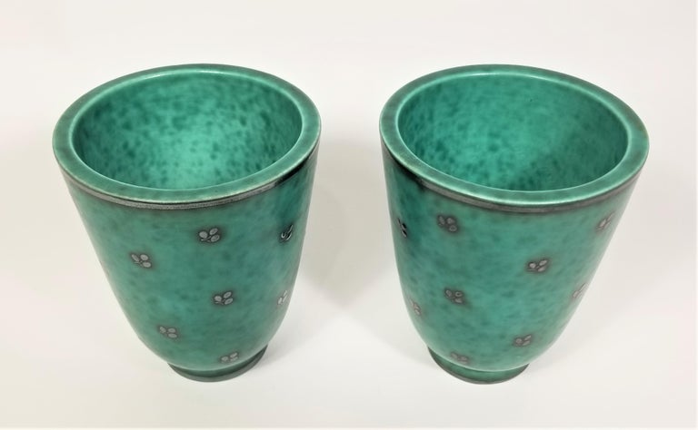 Pair of Gustavsberg Argenta Sweden By Wilhelm Kage 1930s Art Deco For ...