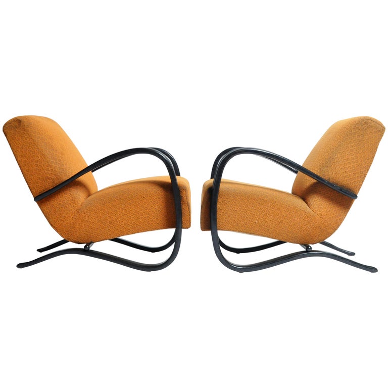 Pair of H269 Kreslá by Jindřich Halabala at 1stDibs