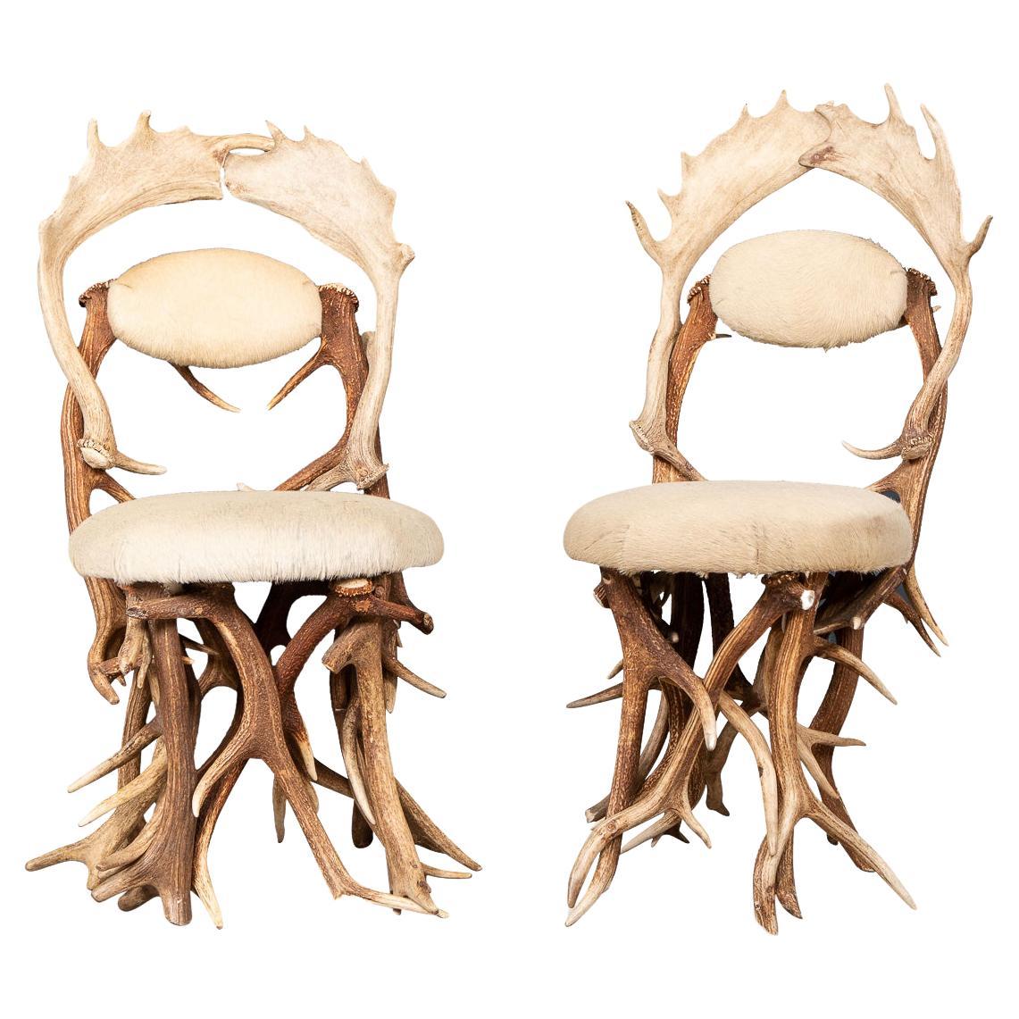 19th Century German Antler Horn Hall Chair, Black Forest, c.1880 at 1stDibs