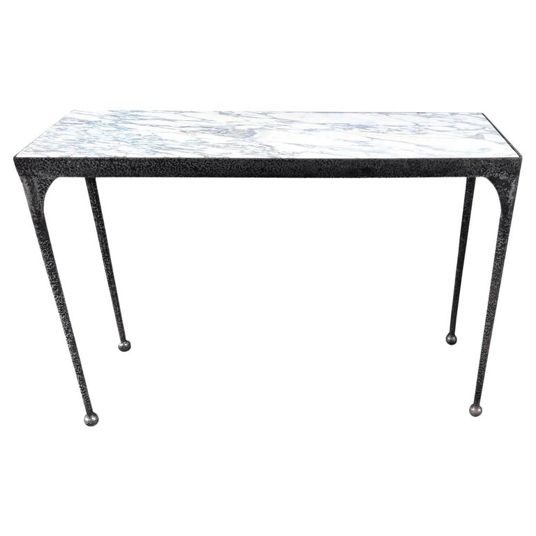 Pair of Hammered Iron Consoles, Sold Individually For Sale at 1stDibs