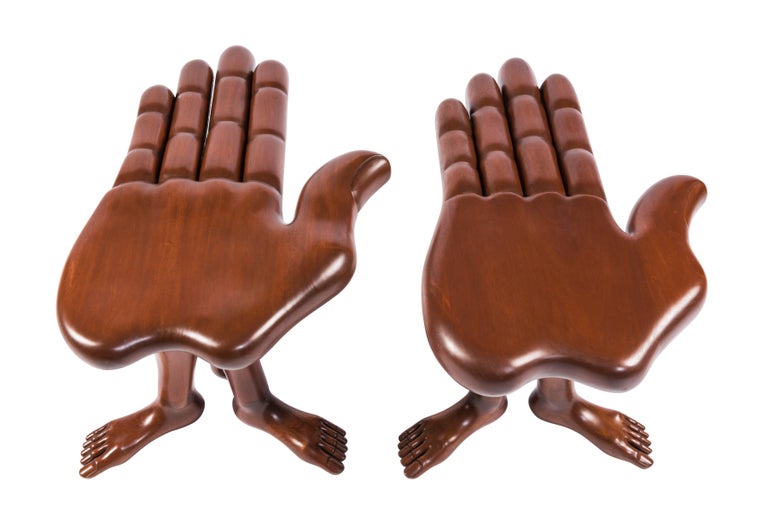 Pair of Hand and Foot Coffee Tables or Stools by Pedro Friedeberg at ...