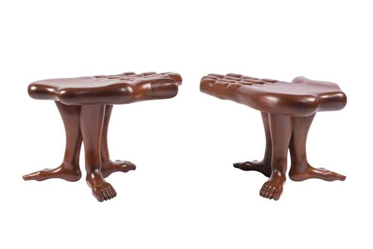 Pair of Hand and Foot Coffee Tables or Stools by Pedro Friedeberg at ...