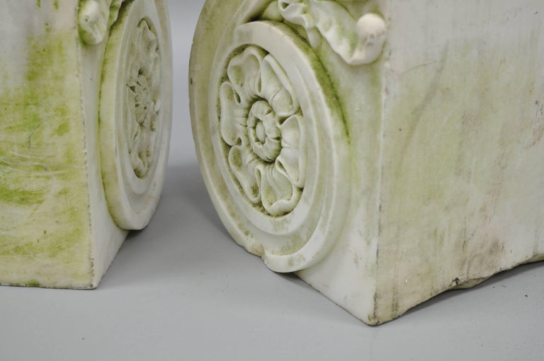 Pair of Hand-Carved Carrara Marble Corbels Architectural Garden ...