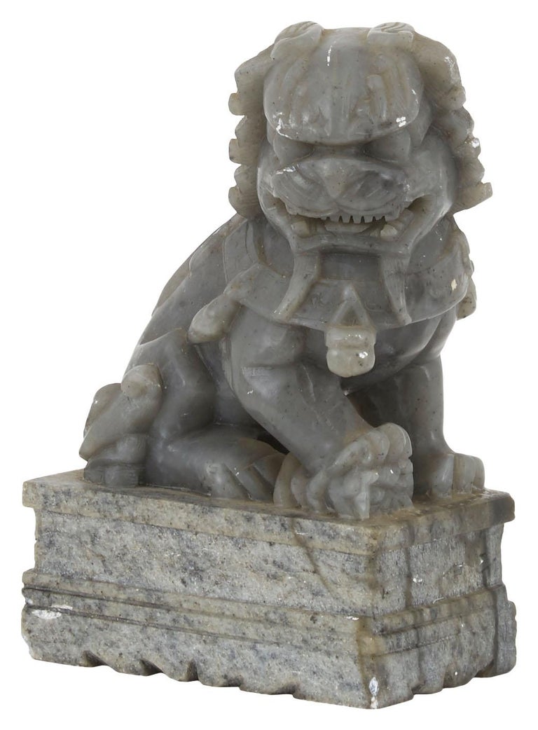 Pair of Hand Carved Jade Chinese Foo Dogs at 1stDibs