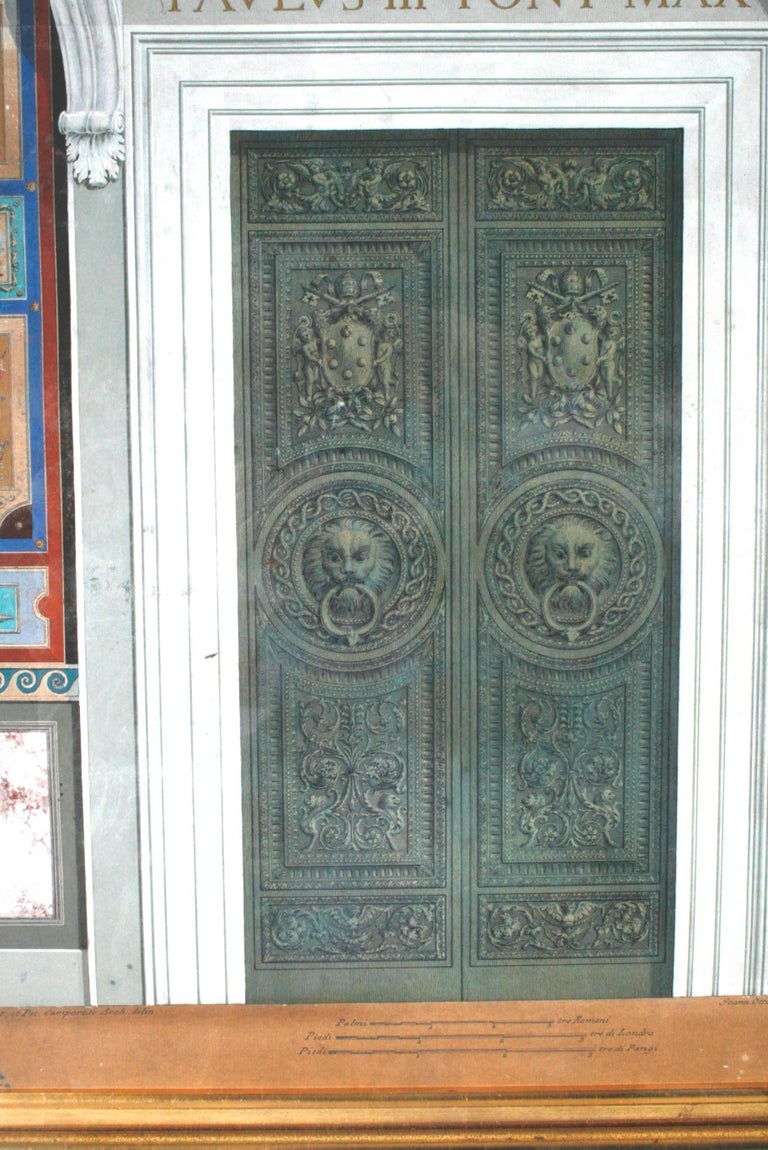 Pair of Hand Colored 18th Century Engravings of Vatican Doors For Sale ...