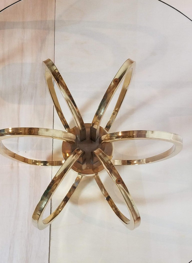 Pair of Hand Crafted Elliptical Brass Frame Side Tables Glass Tops ...