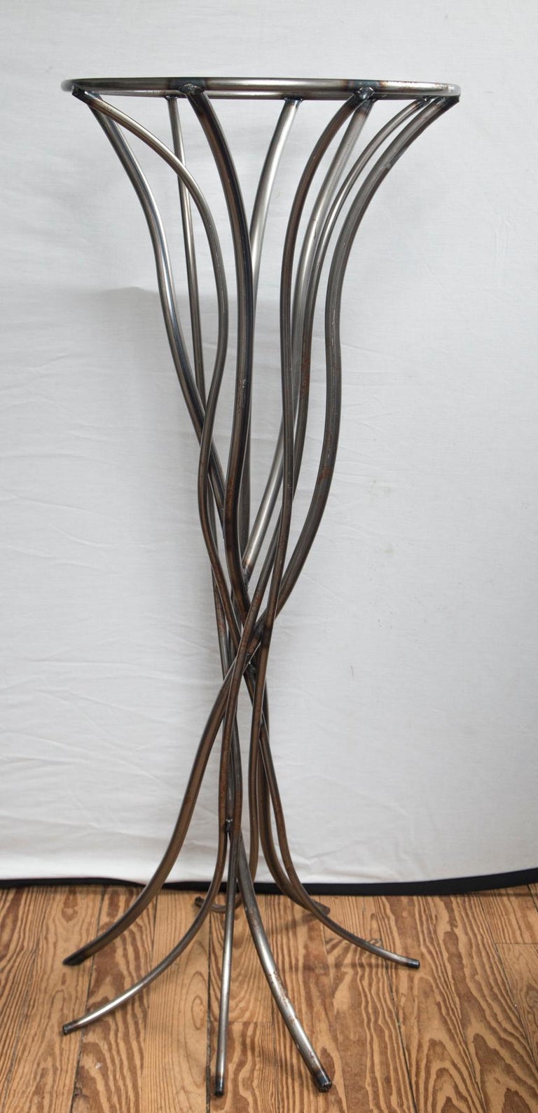 Pair of Hand Crafted Steel Stands For Sale at 1stDibs