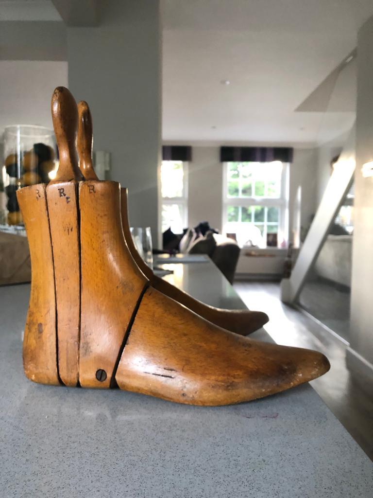 Pair of Handmade Vintage Wooden Shoe Inserts, 20th Century For Sale at ...