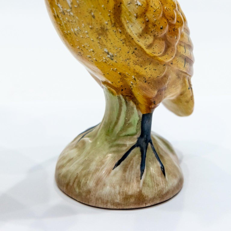 Pair of Hand Painted Ceramic Chickens For Sale at 1stDibs