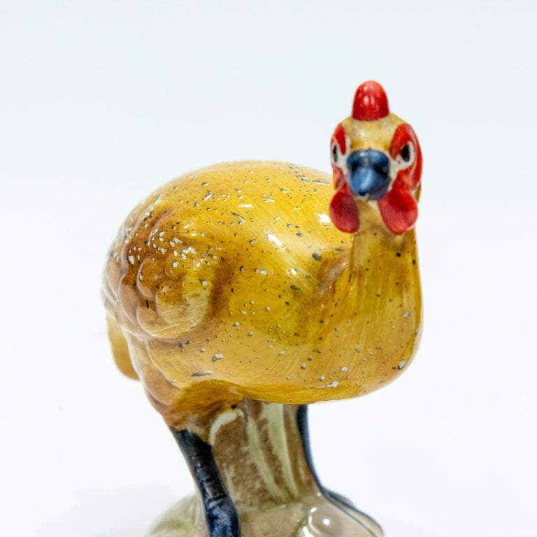 Pair of Hand Painted Ceramic Chickens For Sale at 1stDibs