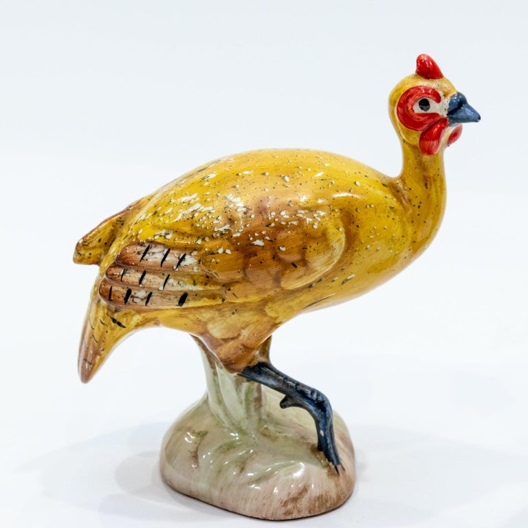 Pair of Hand Painted Ceramic Chickens For Sale at 1stDibs