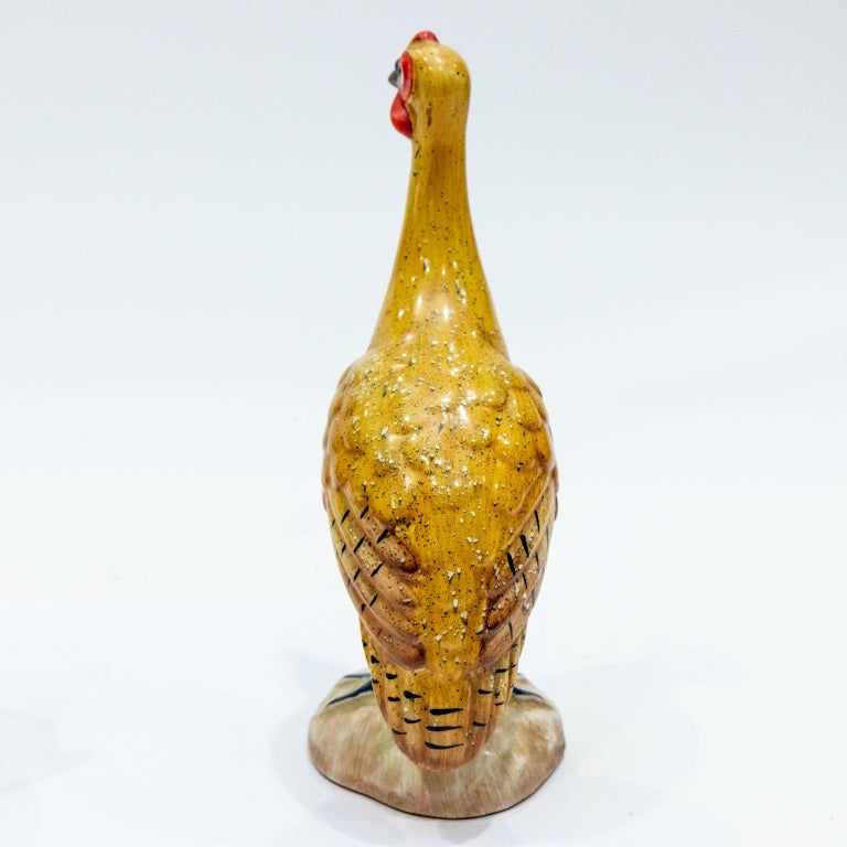 Pair of Hand Painted Ceramic Chickens For Sale at 1stDibs