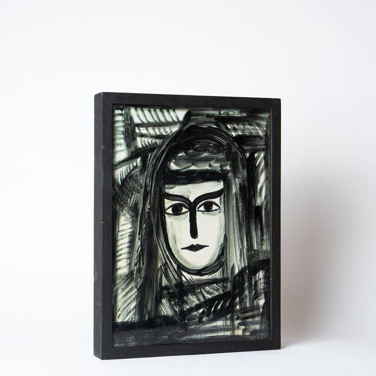 Pair of Hand Painted Ceramic Plaque Portraits, Mid-20th Century For ...