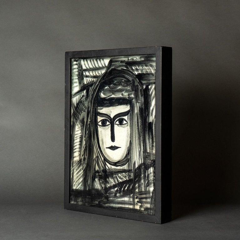 Pair of Hand Painted Ceramic Plaque Portraits, Mid-20th Century For ...