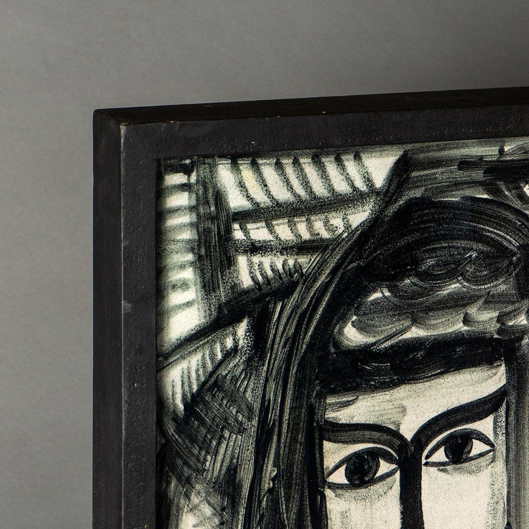 Pair of Hand Painted Ceramic Plaque Portraits, Mid-20th Century For ...