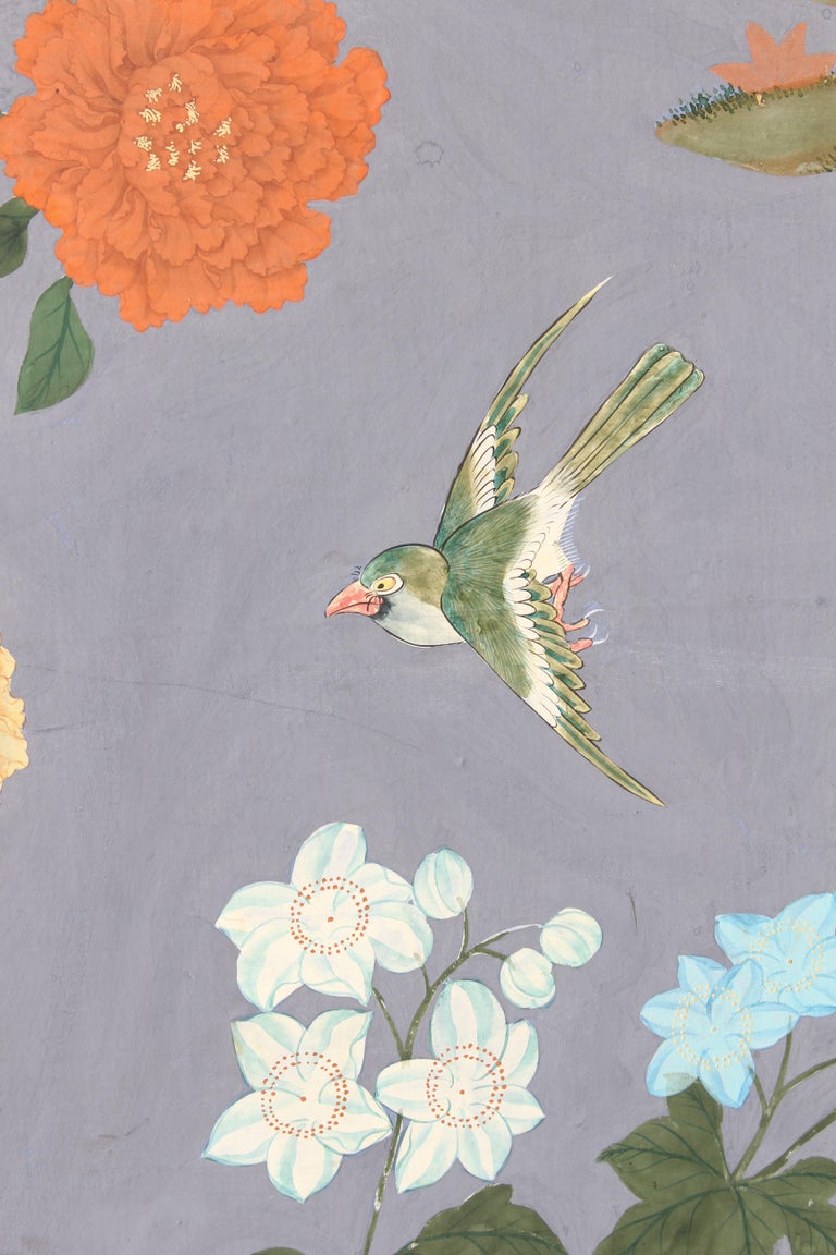 Pair of Hand Painted Chinese Wallpaper Panels at 1stDibs