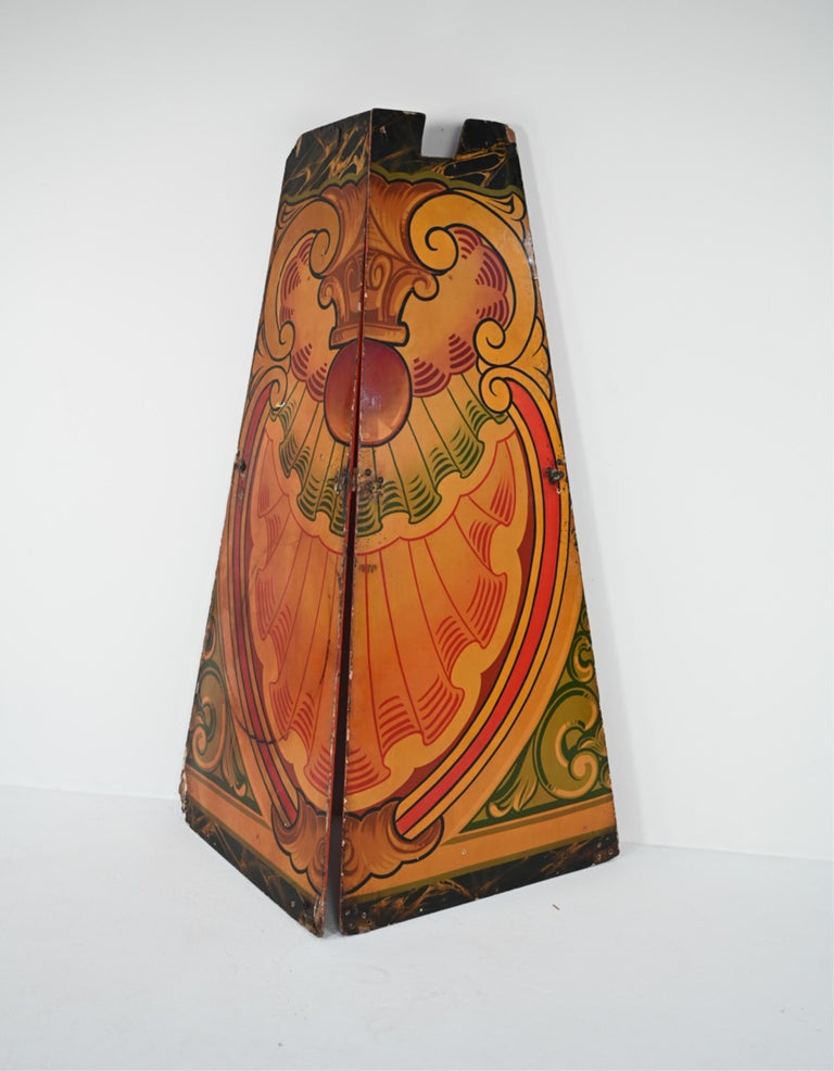 Pair of Hand Painted Early Carnival Rounding Boards For Sale at 1stDibs