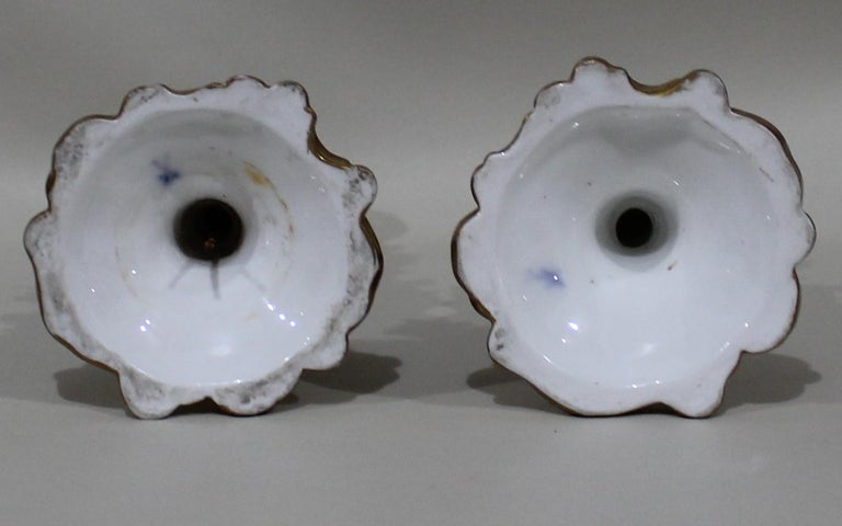 Pair of Hand Painted Meissen Porcelain Candlesticks at 1stDibs ...