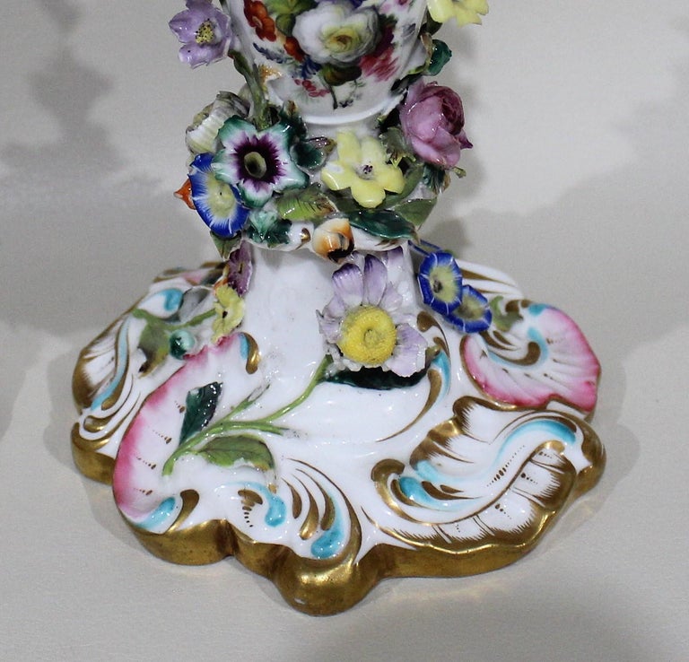 Pair of Hand Painted Meissen Porcelain Candlesticks at 1stDibs ...