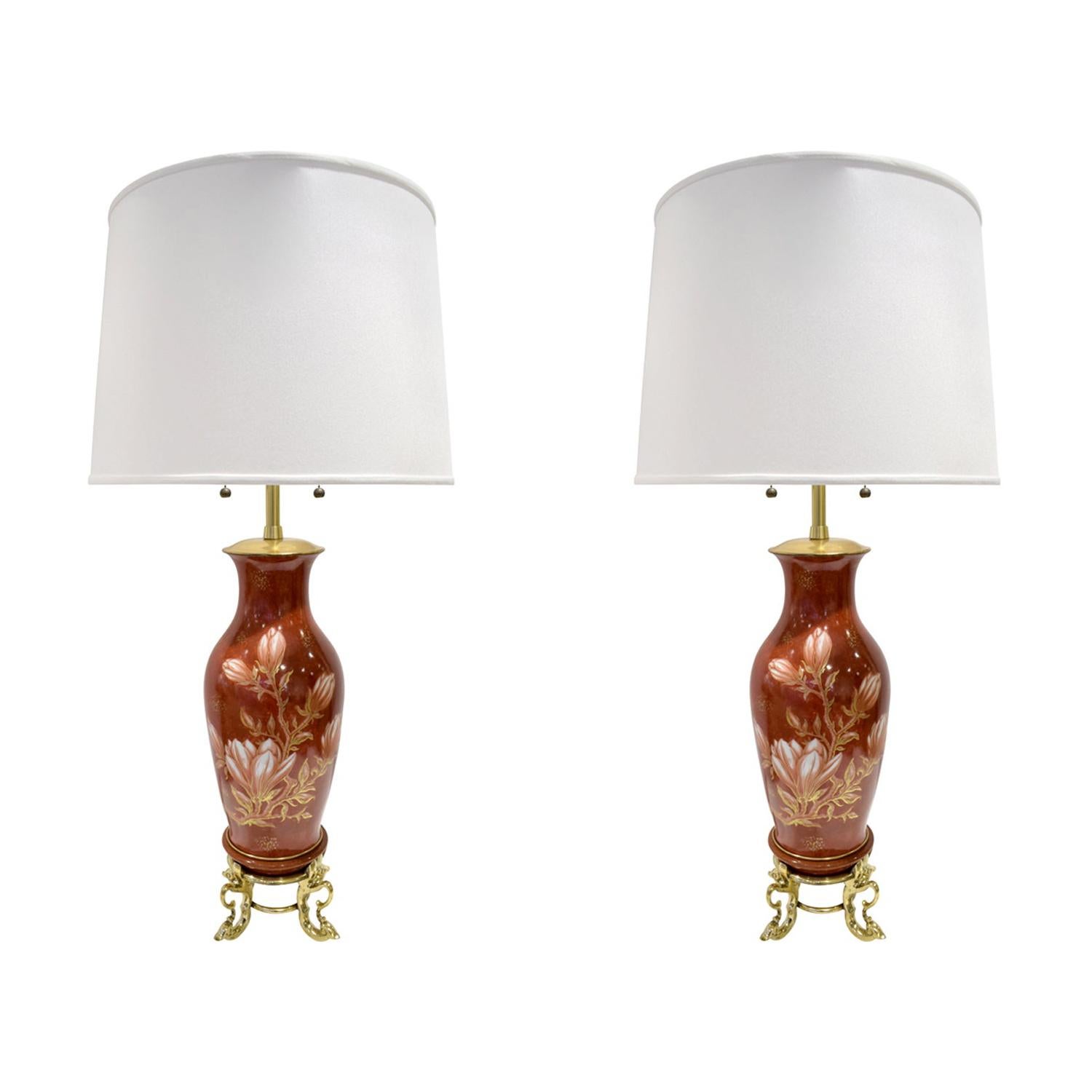 Hand-Painted French Porcelain Boudoir Doll Lamp, with Lampshade Frame ...