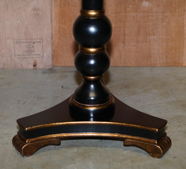 Pair of Hand Painted Vintage Tilt Top Side Lamp Tables with Brass ...