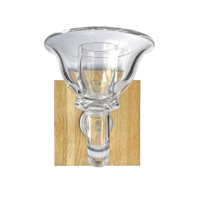 Pair of Handblown Glass Candle Sconces For Sale at 1stDibs