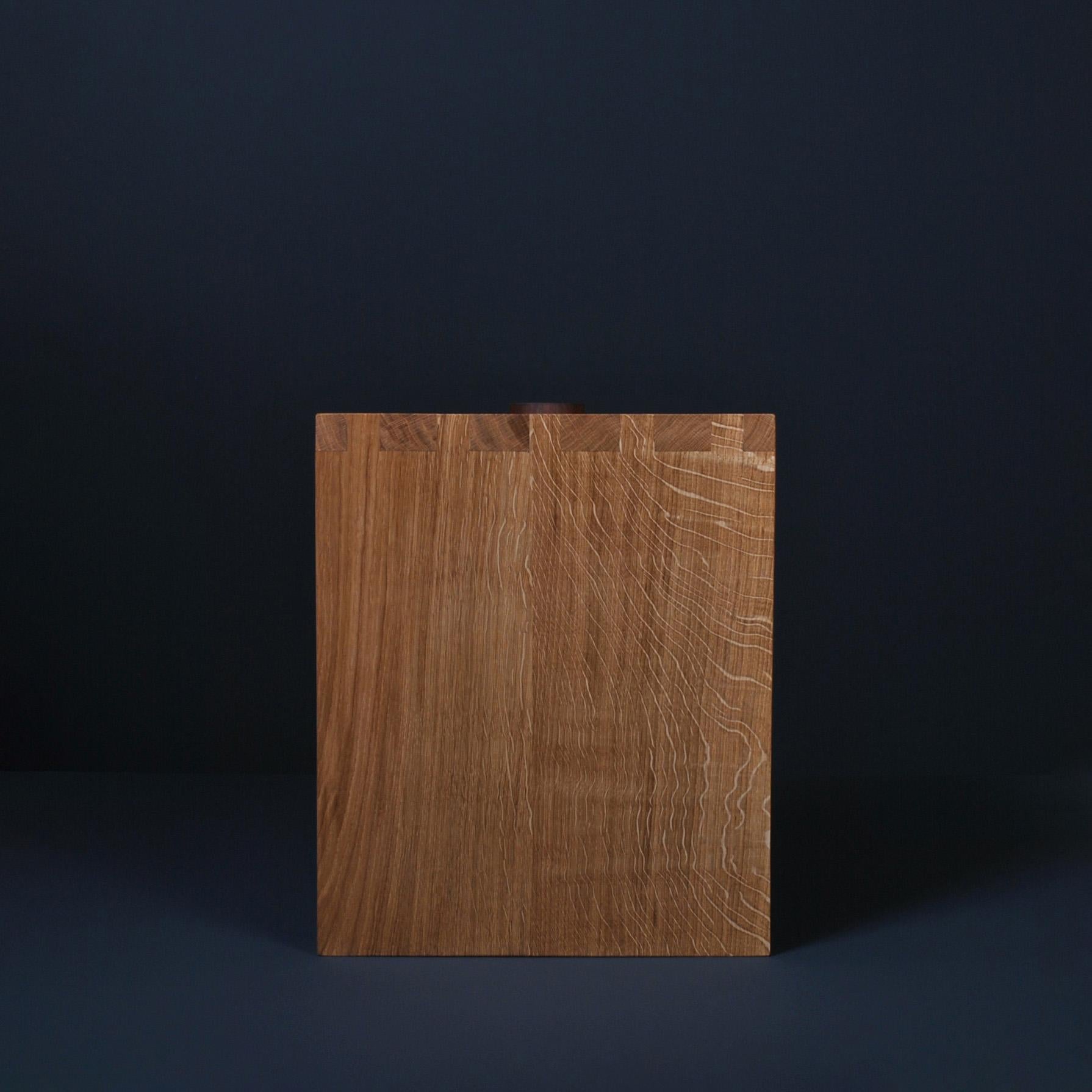 Pair of Handcrafted Architectural Oak Nightstands For Sale at 1stDibs