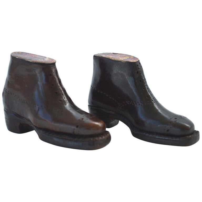 Pair of Handmade Antique Boots For Sale at 1stDibs