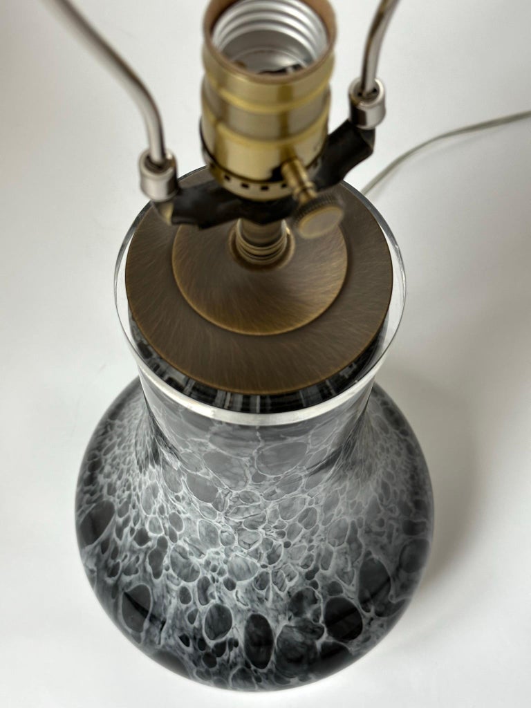 Pair of French Handmade Blown Glass Table Lamps For Sale at 1stDibs