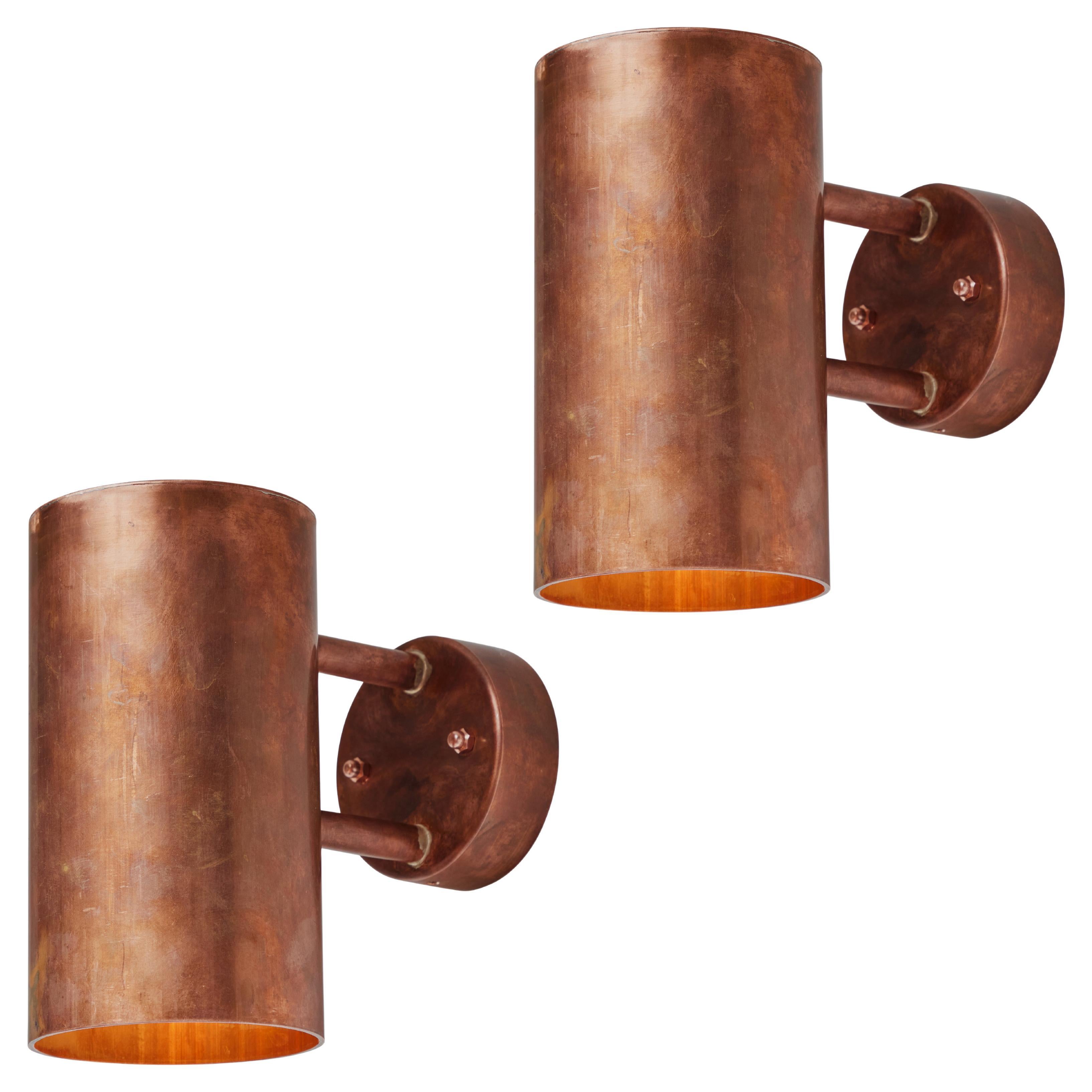 Pair of Copper Deco Outdoor Sconces at 1stDibs