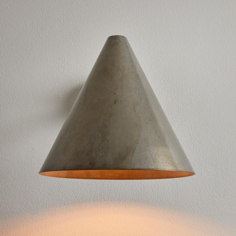 Pair of Hans-Agne Jakobsson 'Tratten' Outdoor Sconces in Silver Steel ...