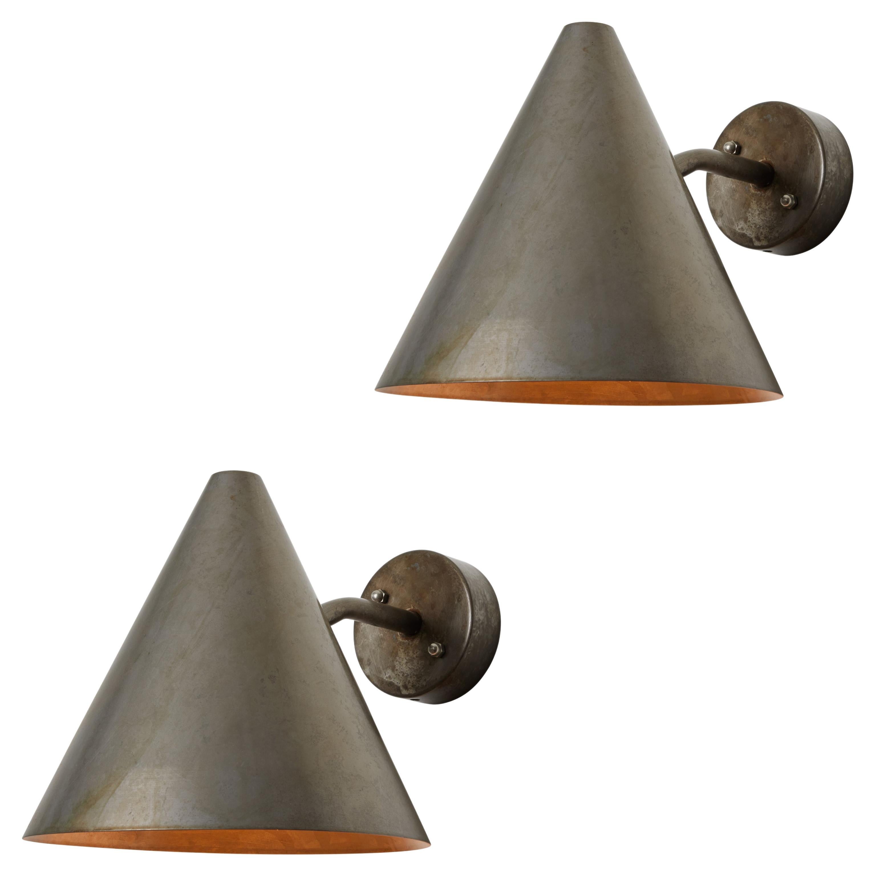 Pair of Hans-Agne Jakobsson 'Tratten' Outdoor Sconces in Steel For Sale ...