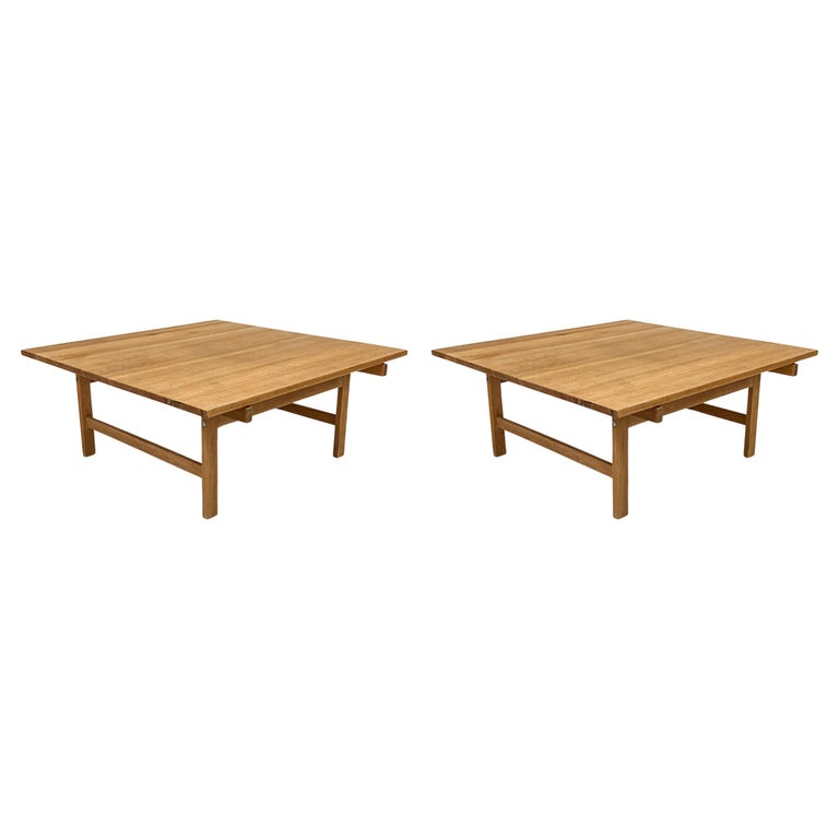 Pair of Hans J. Wegner for Andreas Tuck Oak Coffee Tables For Sale at ...