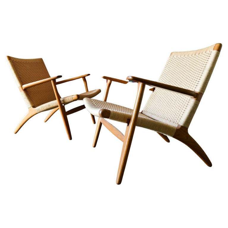 Pair of Hans Wegner CH25 Lounge Chairs, ca. 1960 at 1stDibs