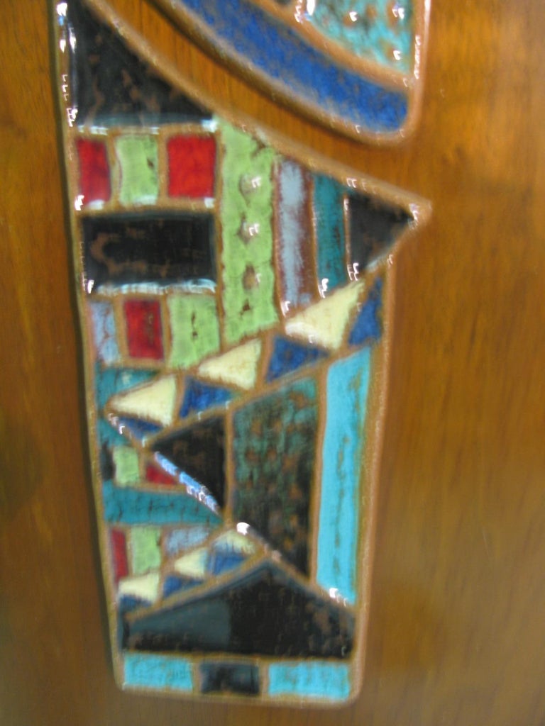 Pair of Harris Strong Mid-Century Modern Figural Art Tile Ceramic ...