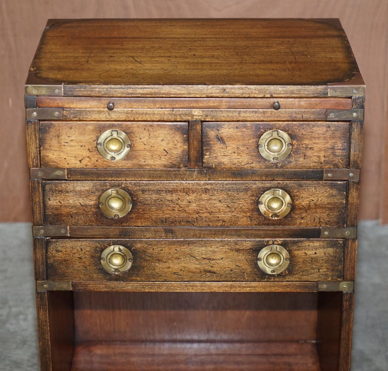 Pair of Harrods Kennedy Double Sided Hardwood Campaign Side End Lamp ...