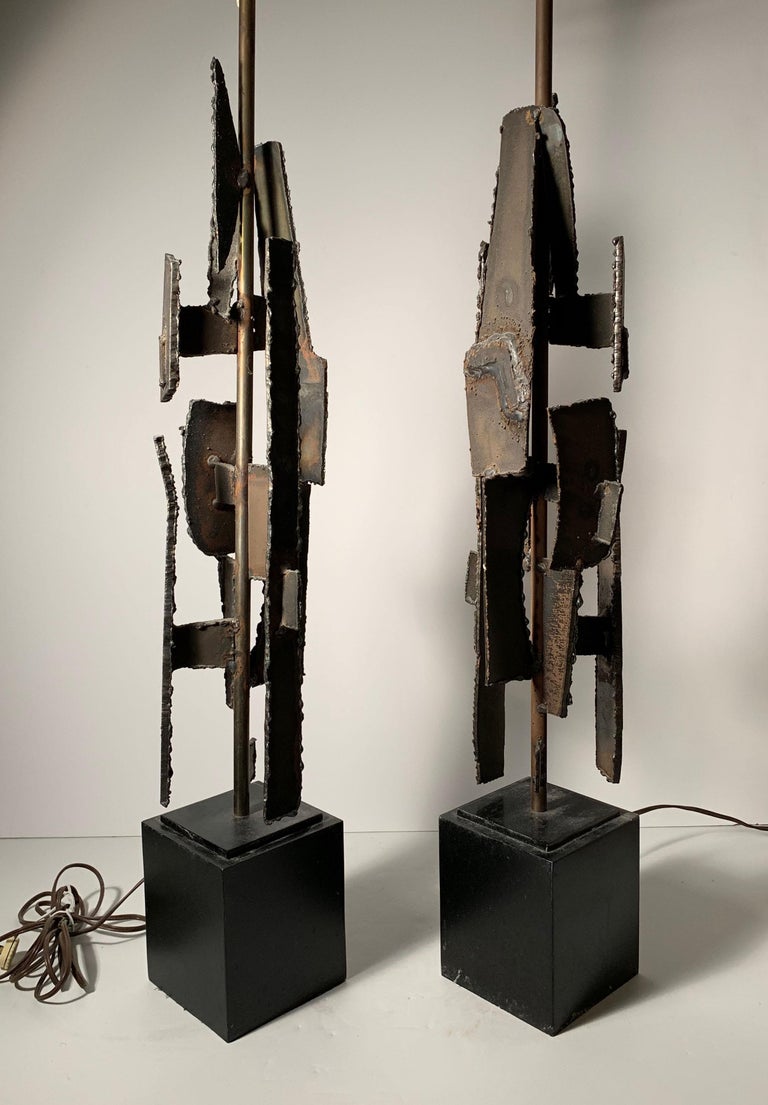 Pair of Richard Barr Brutalist Table Lamps Laurel Lamp Company For Sale ...