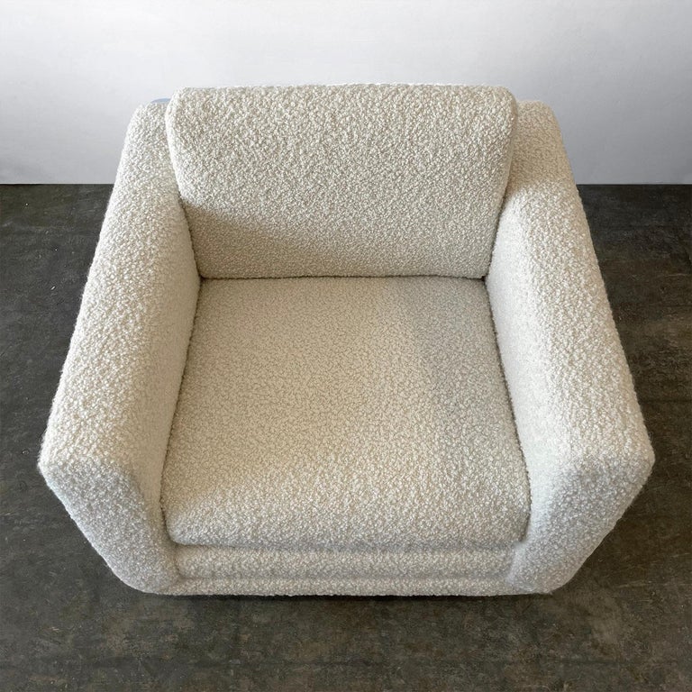 Pair of Harvey Probber Bouclé Club Chairs on Plinth Base For Sale at ...