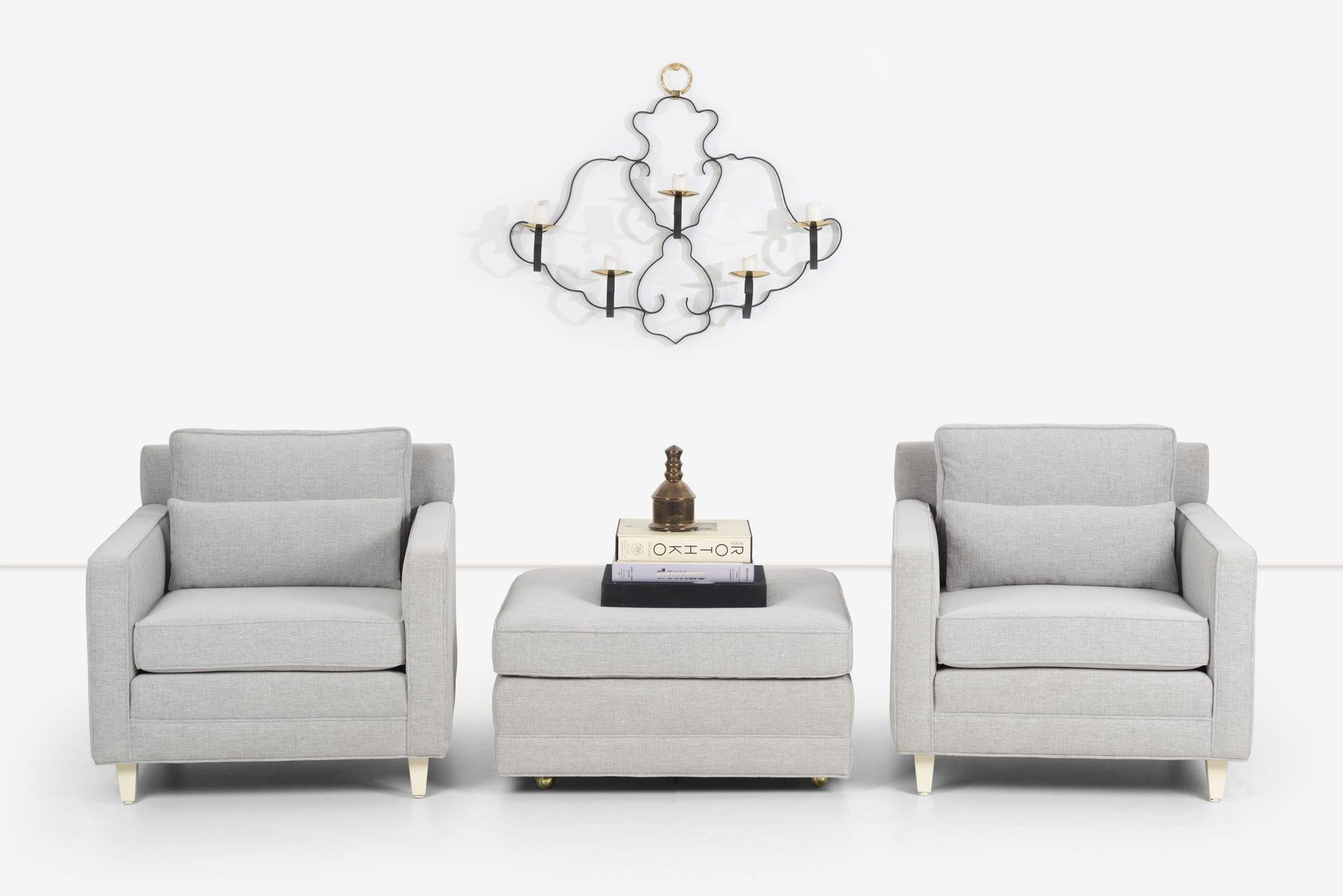 Pair of Harvey Probber Lounge Chairs with Ottoman For Sale at 1stDibs