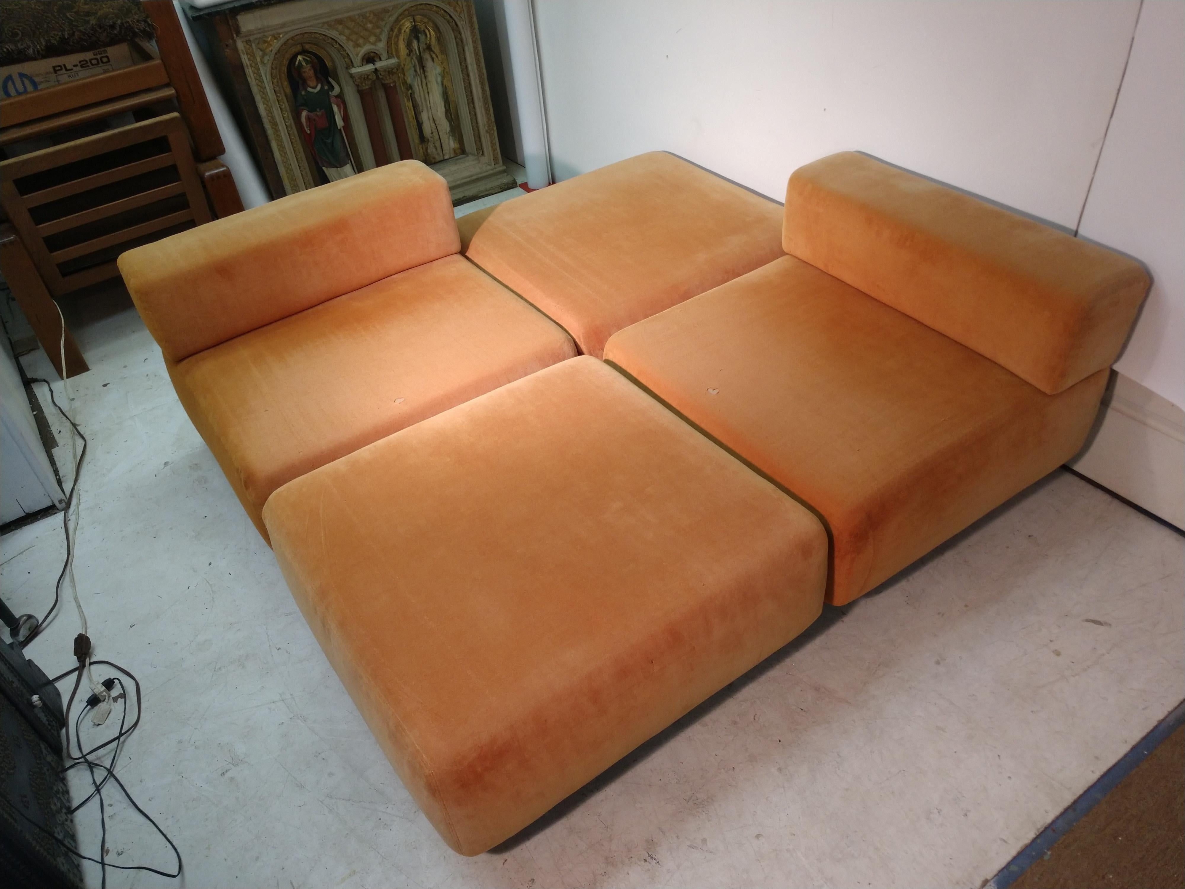 Pair of Harvey Probber Mid-Century Modern Modular Seating Four Pieces ...
