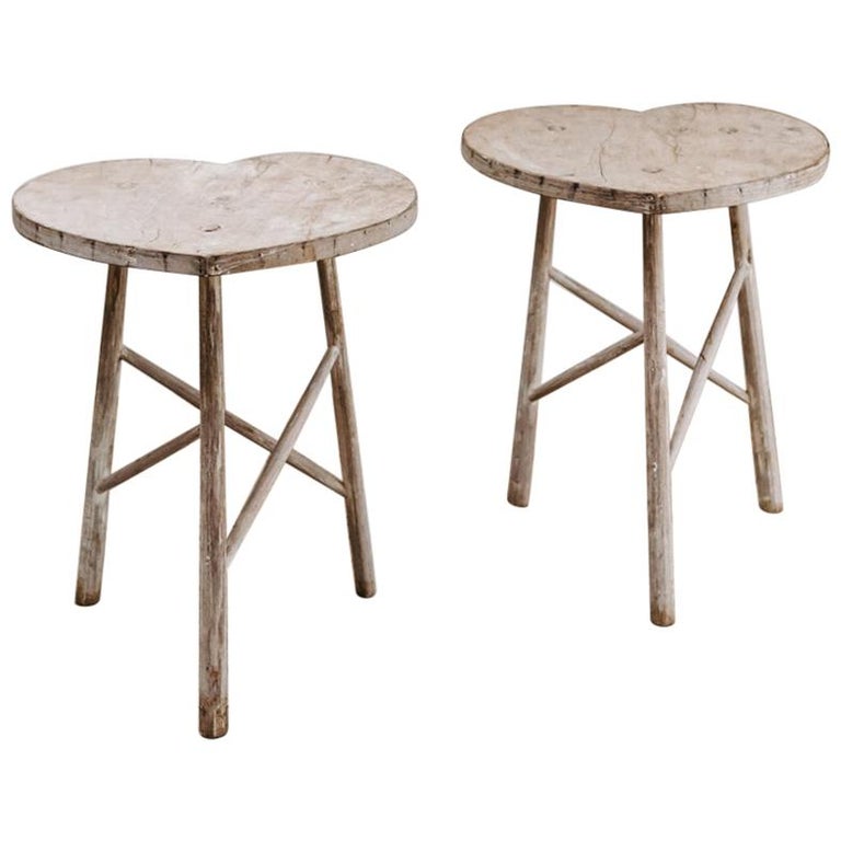 Pair of Heart-Shaped Tables, Elmwood For Sale at 1stDibs | heart shaped ...