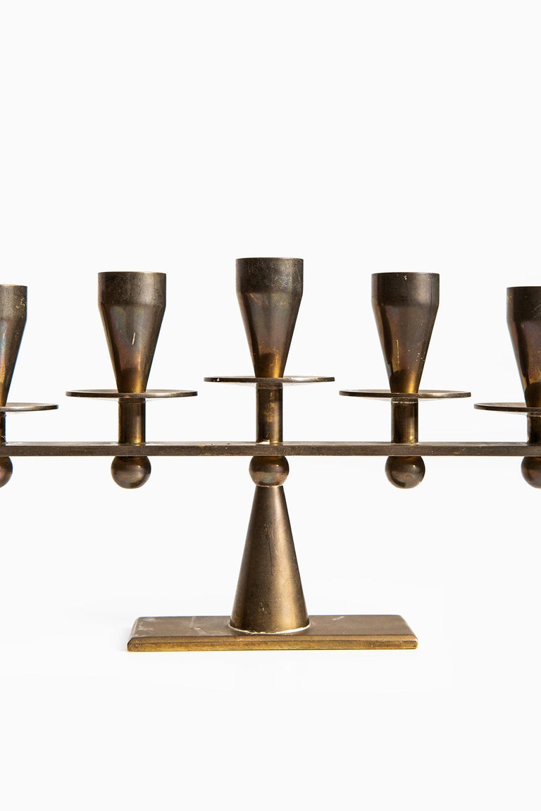 Pair of Heavy Candlesticks in Brass Produced by Kara in Denmark For ...