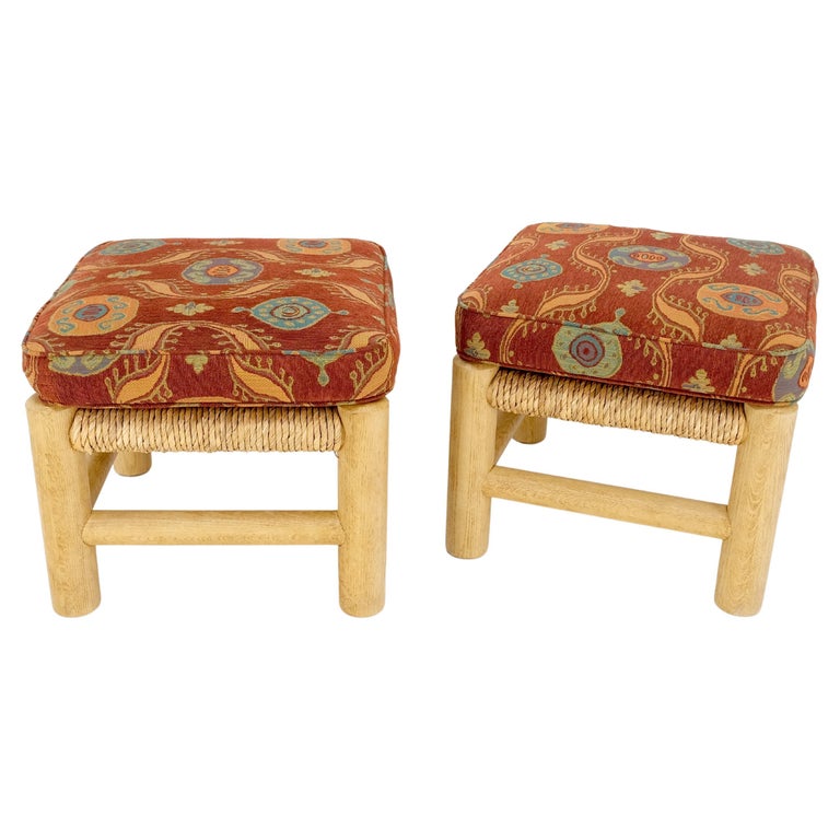 Pair of Heavy Thick Solid Chestnut Legs Rope Seats Benches Stools Mint ...
