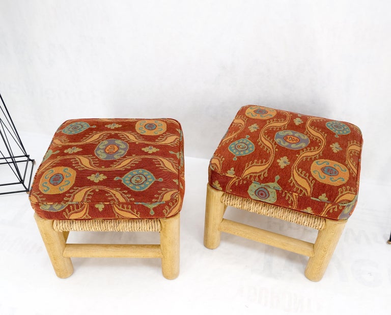 Pair of Heavy Thick Solid Chestnut Legs Rope Seats Benches Stools Mint ...